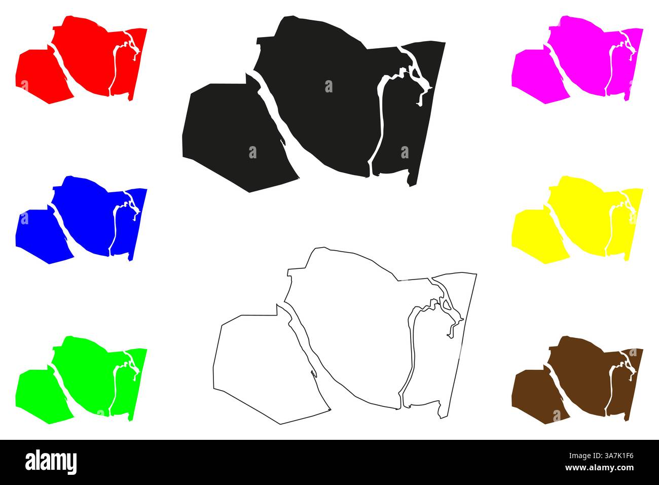 Cuddalore city (Republic of India, State of Tamil Nadu) map vector ...