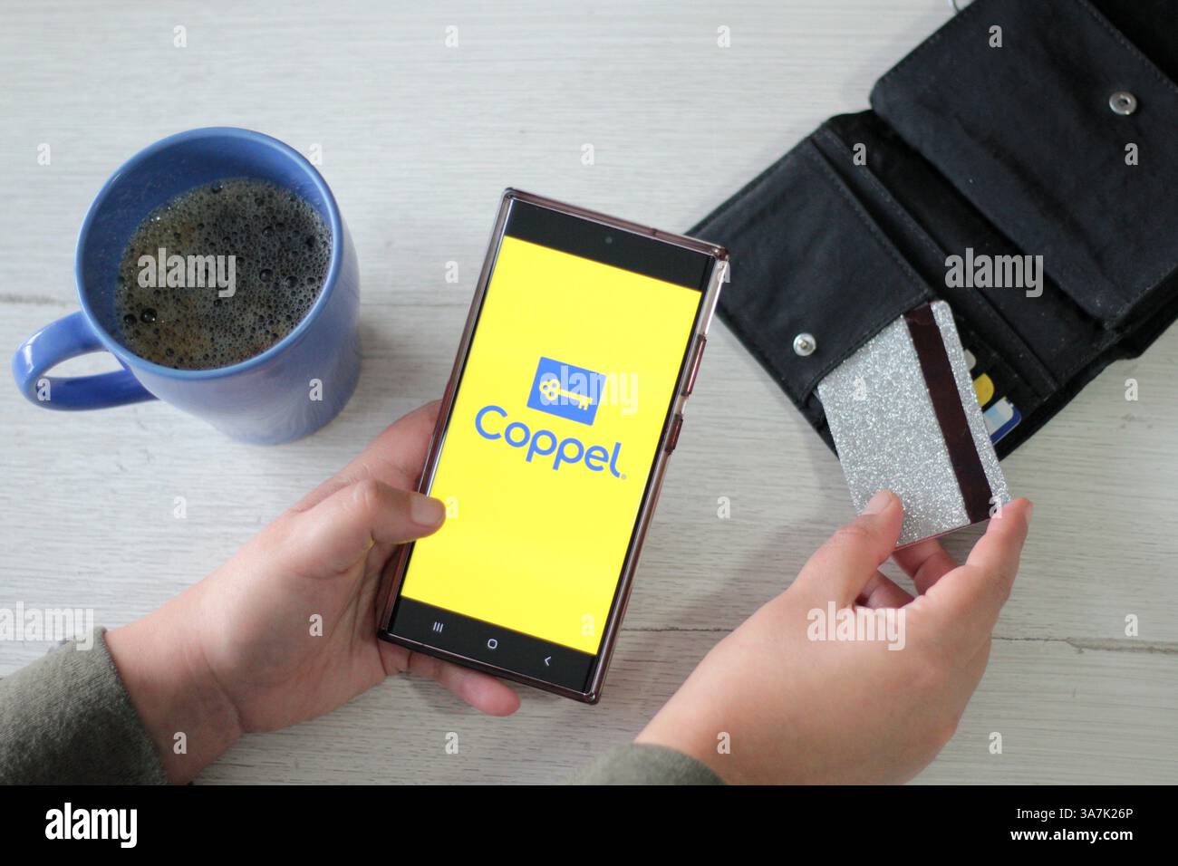 Mexico City, Mexico - Feb 22, 2025: Coppel offers a mobile app and a ...