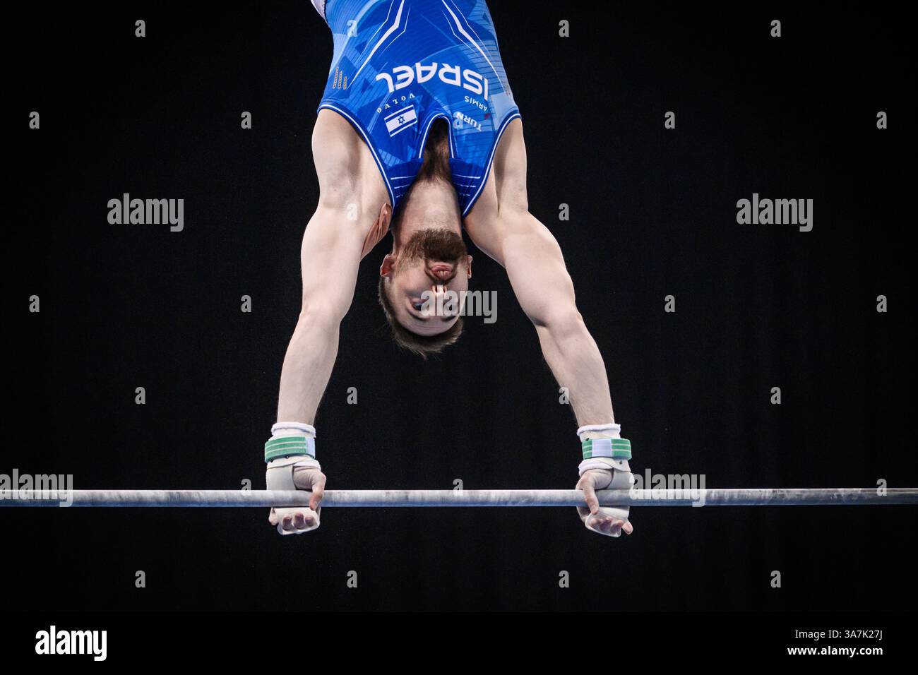 Stuttgart, Deutschland. 27th Mar, 2025. Artem Dolgopyat (ISR) am Reck ...
