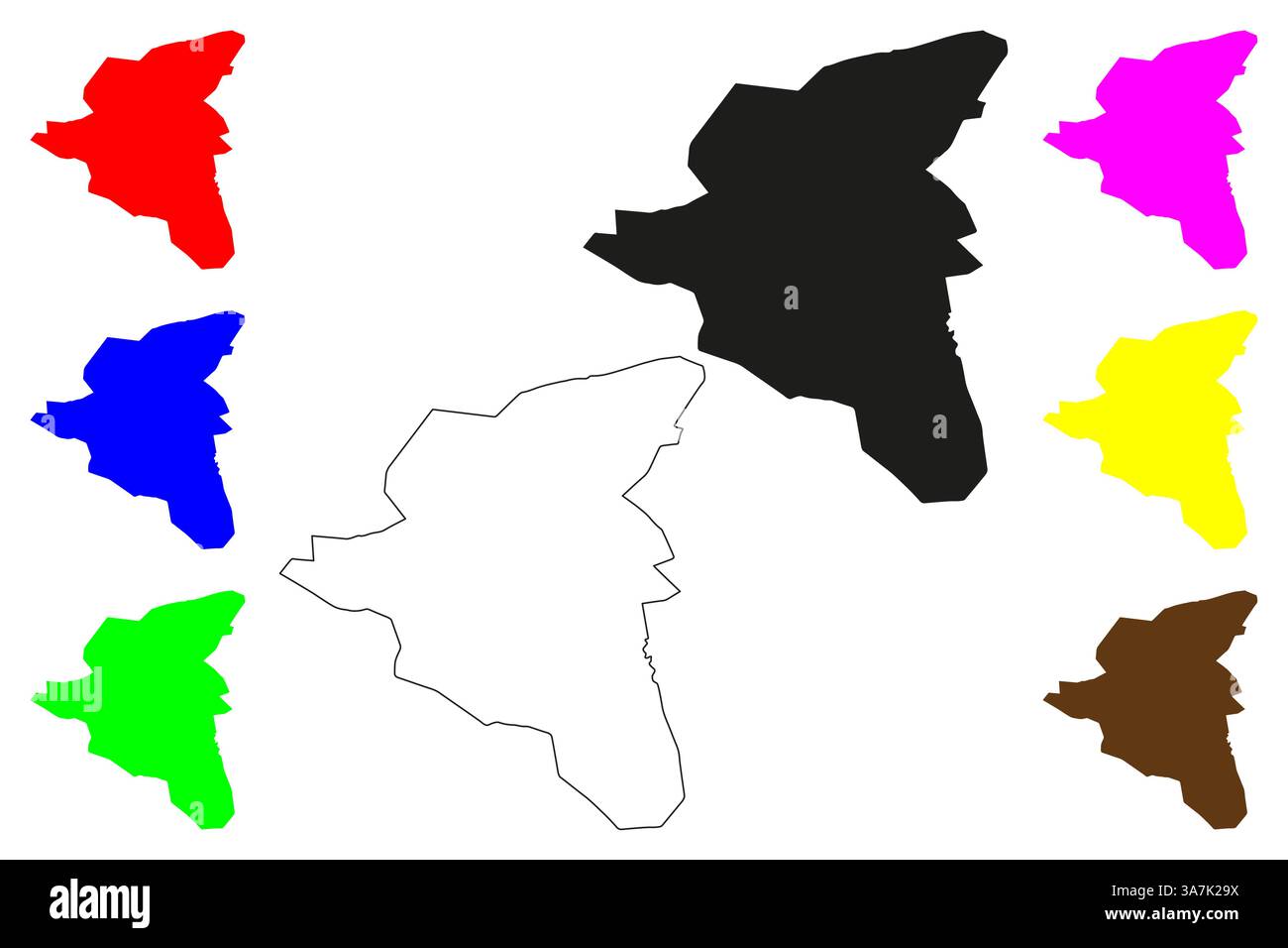 Damoh city (Republic of India, State of Madhya Pradesh) map vector ...