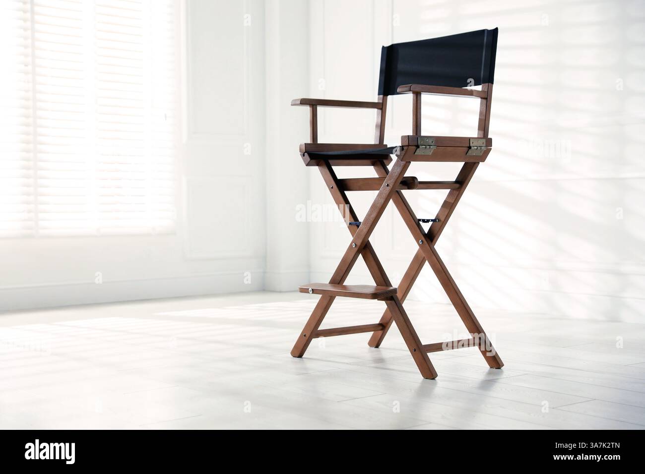 One empty director's chair indoors, space for text Stock Photo - Alamy