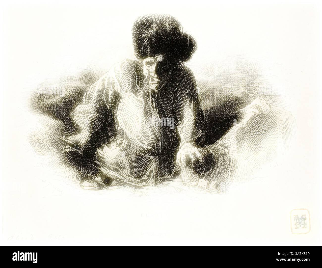 Engraving on off white wove paper hi-res stock photography and images ...