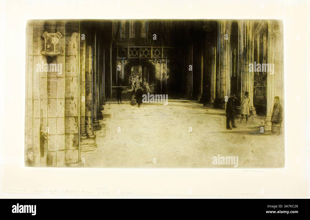 A grand, airy cathedral interior showcases towering arches and ...