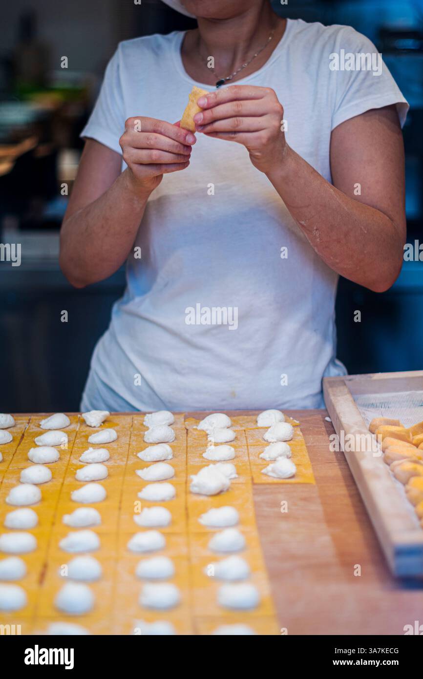 The ravioli and tortellini maker from the shop window in Bologna Stock ...