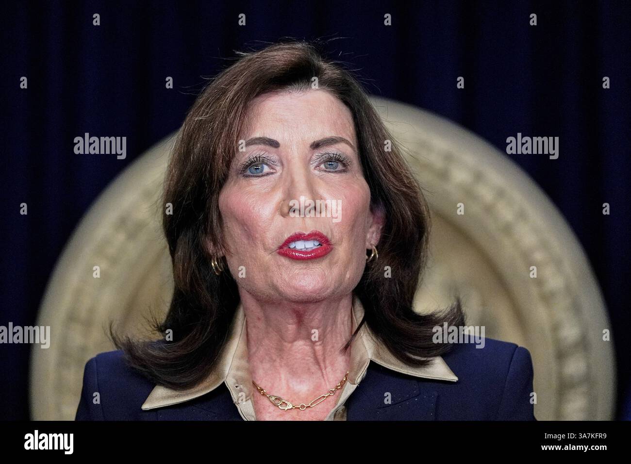 FILE - New York Gov. Kathy Hochul speaks at a news conference, Feb. 20 ...