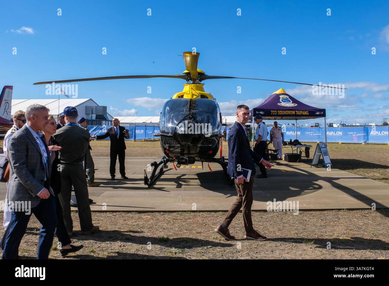 Delegations are seen inspecting Eurocopter EC135 T2+ military training ...