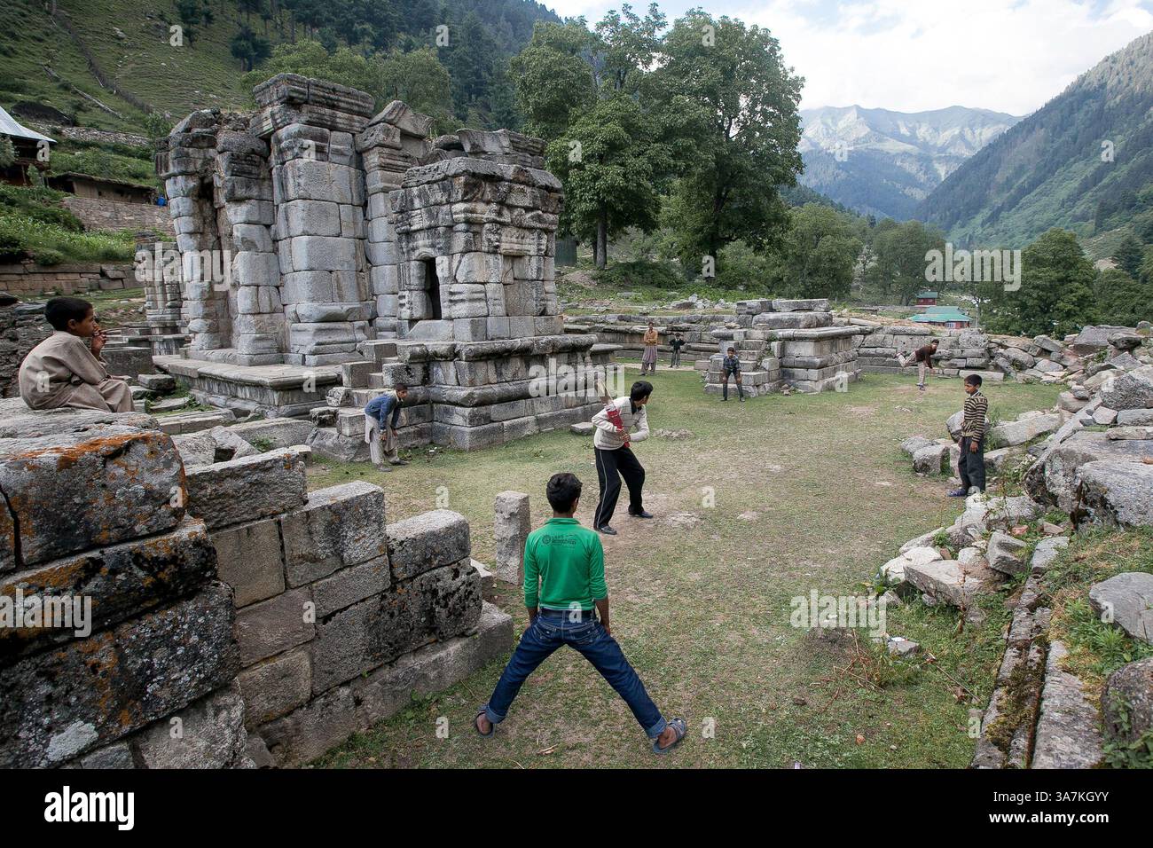Jul 21, 2012 - Kashmir, India - Children play a game of cricket amongst Hindu ruins hundreds of ...