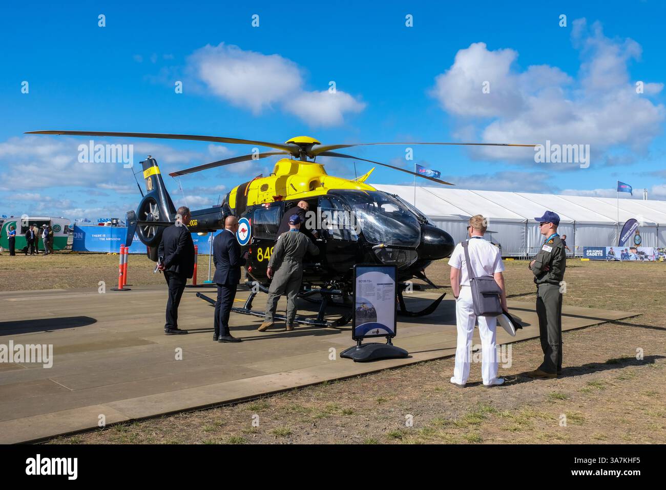 Delegations are seen inspecting Eurocopter EC135 T2+ military training ...