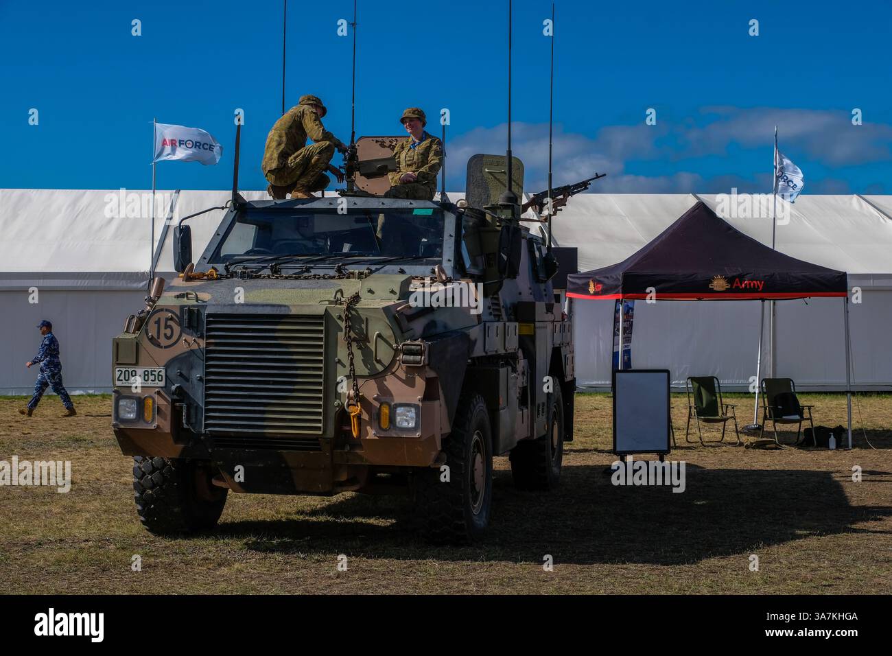 Australian Bushmaster Protected Mobility Vehicle is seen at the outdoor ...