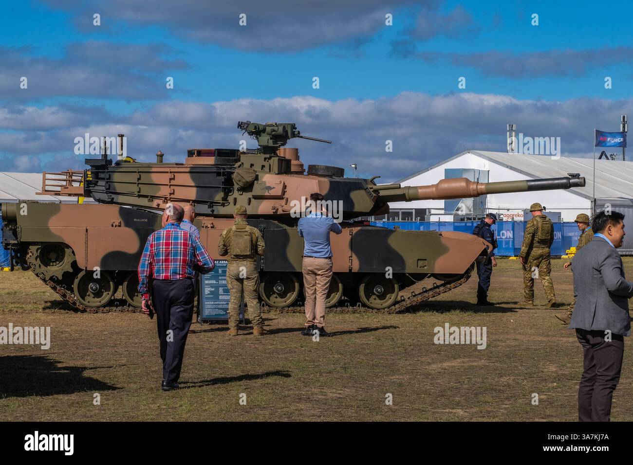 Abrams M1A2 third generation heavy armoured tank is seen at the outdoor ...