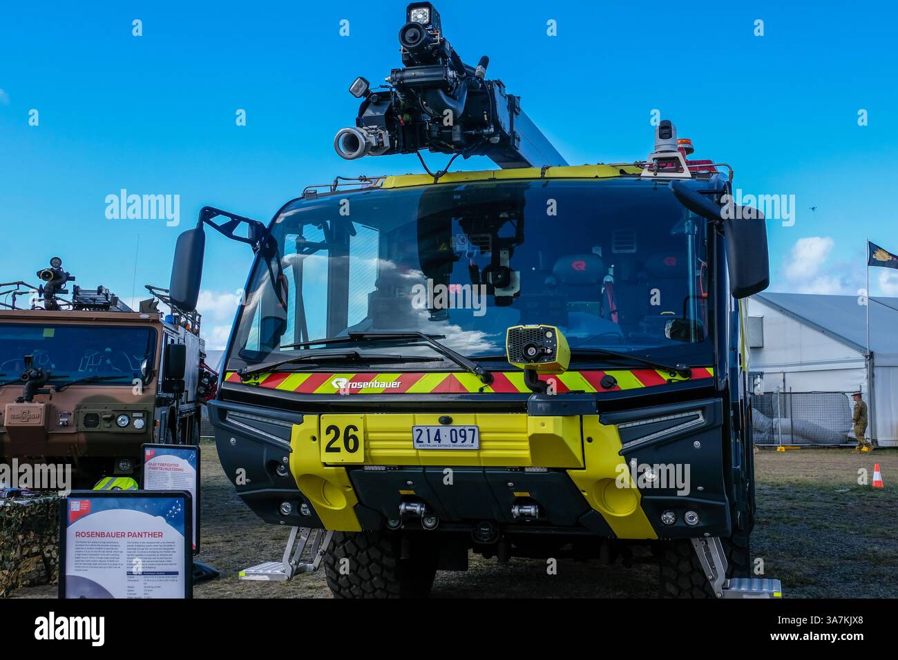 Rosenbauer Panther airport crash tender is seen at the outdoor Air ...