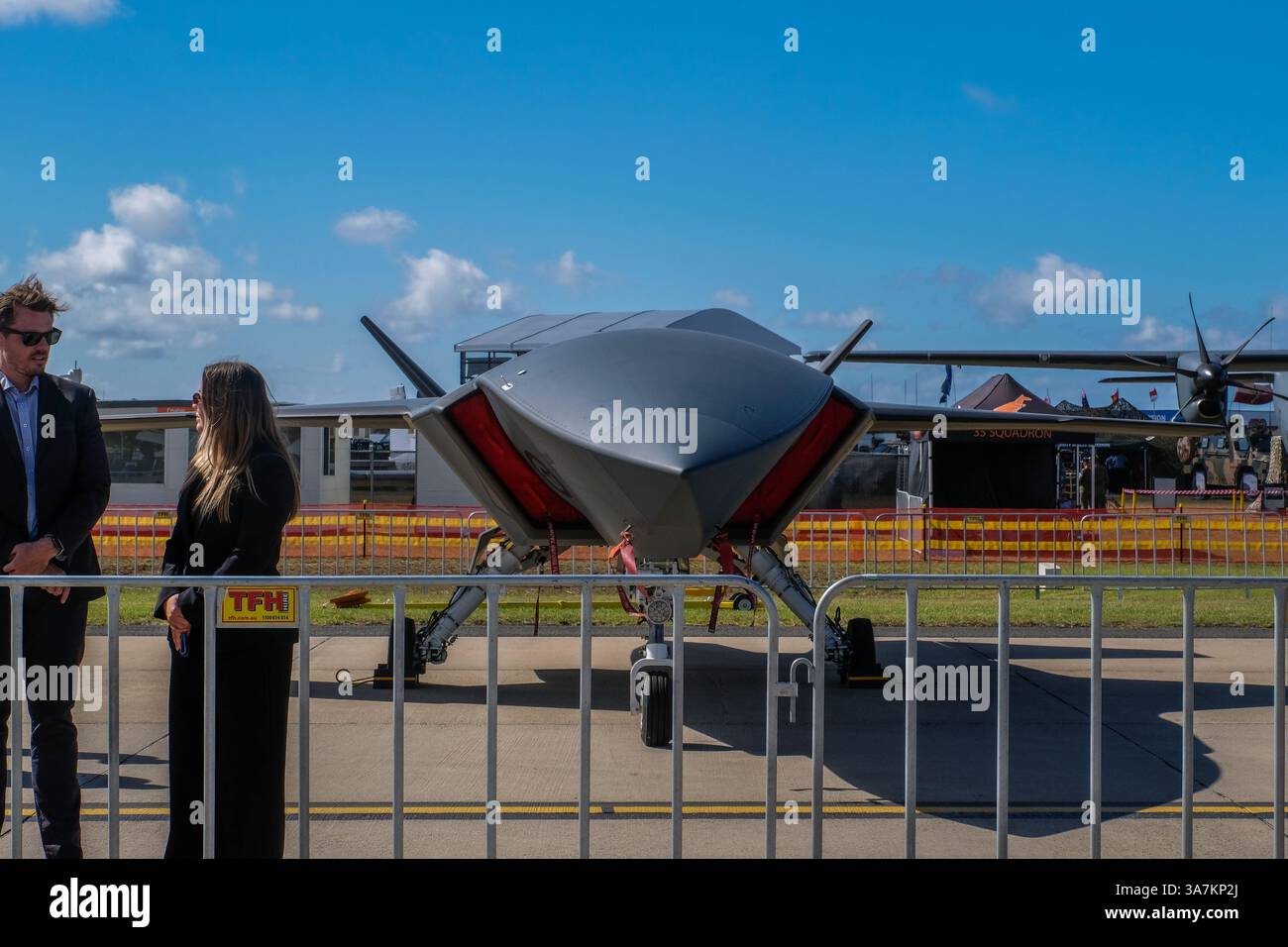 Boeing MQ-28 Ghost Bat, unmanned combat aerial vehicle (UCAV) is seen ...