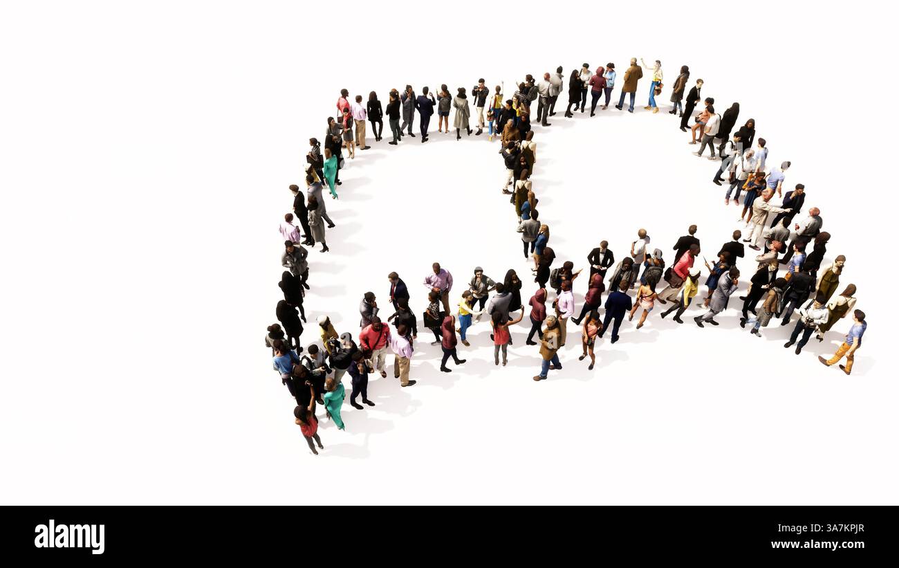 Concept or conceptual large community of people forming the image of an ...