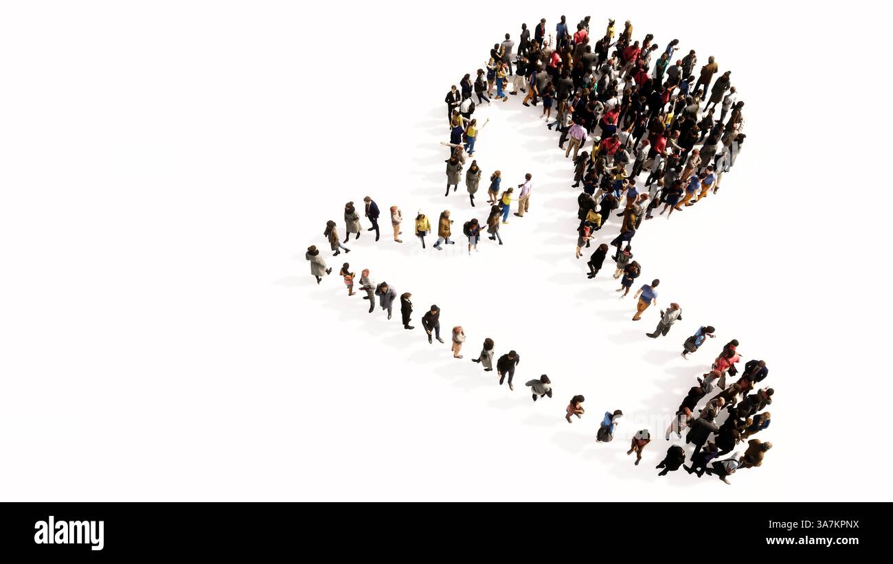 Concept or conceptual large gathering of people forming an image of a ...