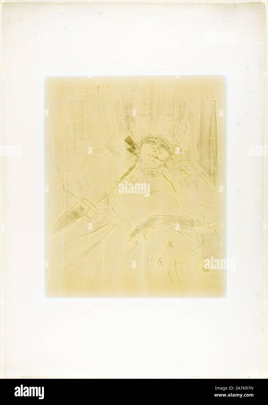 A delicate, ethereal representation of a reclining figure ...