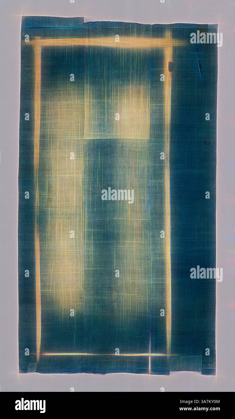 A textured abstract representation featuring a central rectangular ...