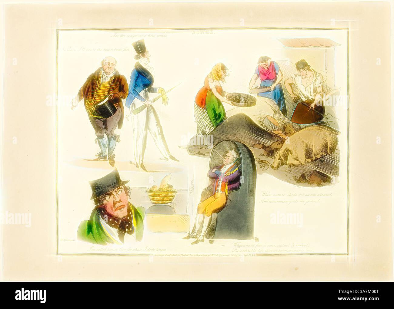 A whimsical scene depicting a variety of characters engaged in humorous ...