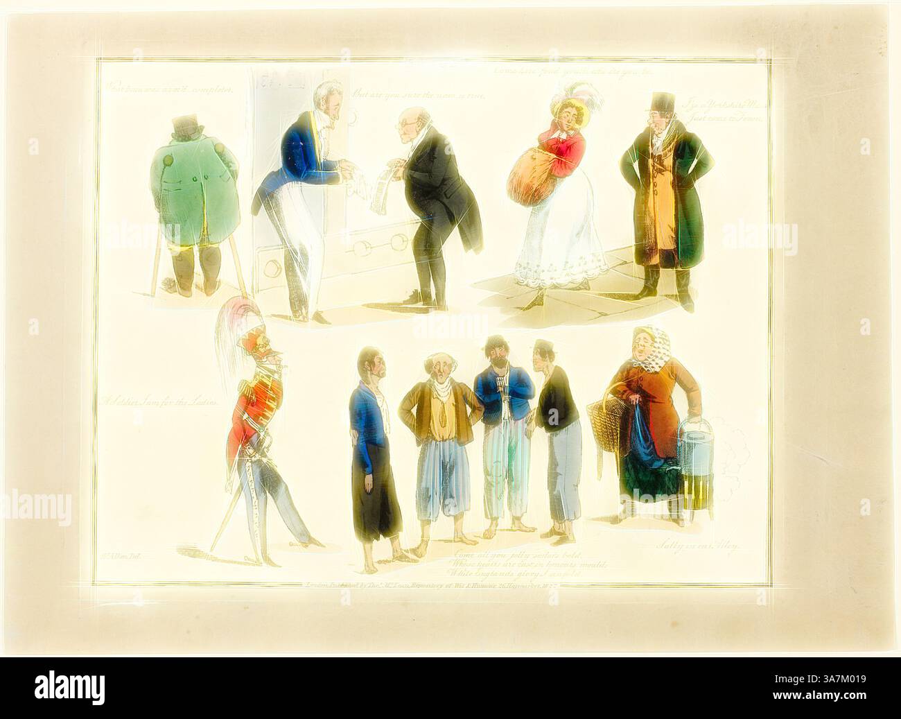 A series of whimsical illustrations depicting various characters in ...