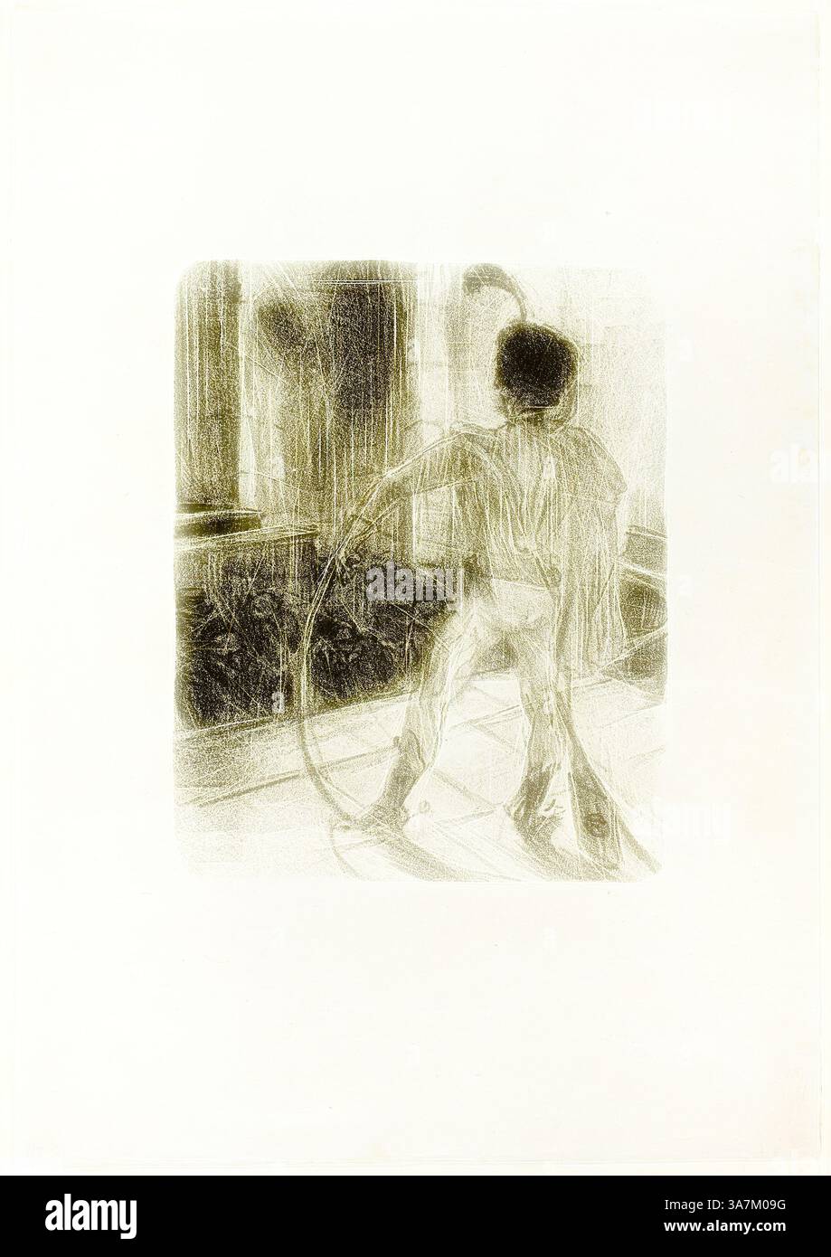 A figure stands poised with a whip, embodying a moment of dynamic ...