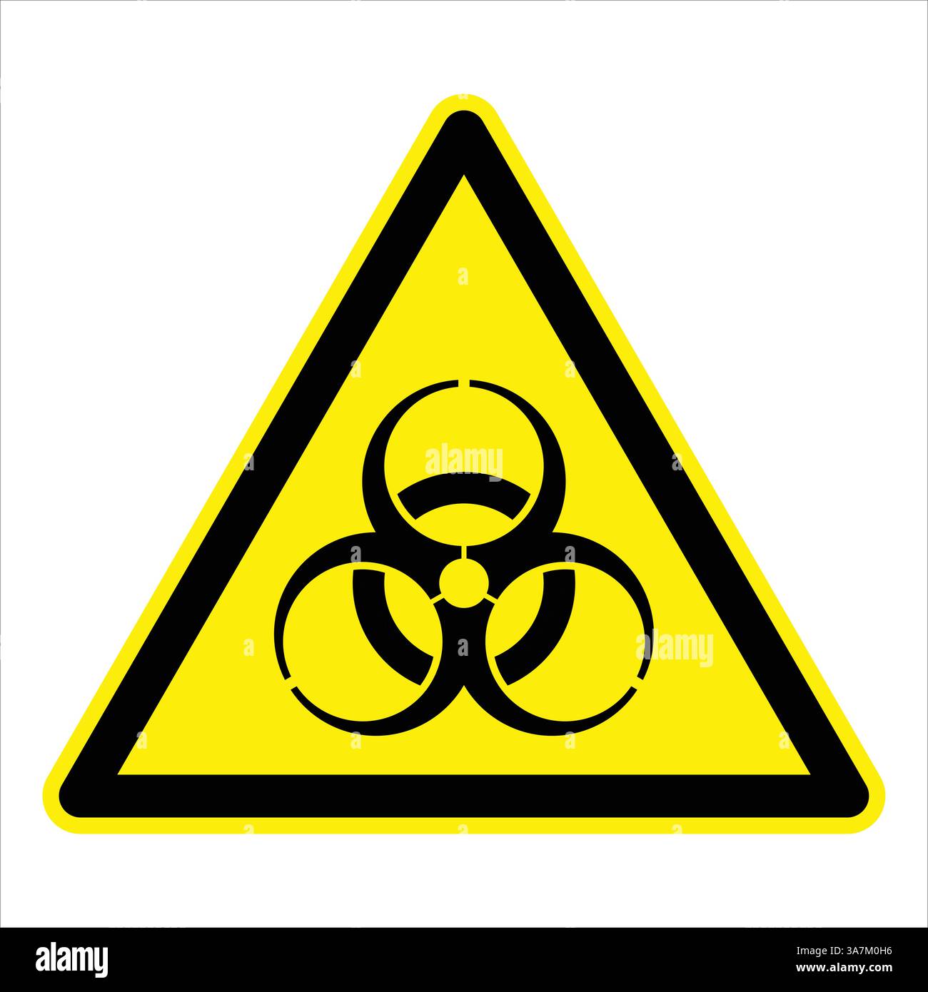 Yellow and black biohazard warning sign signaling a biological risk ...