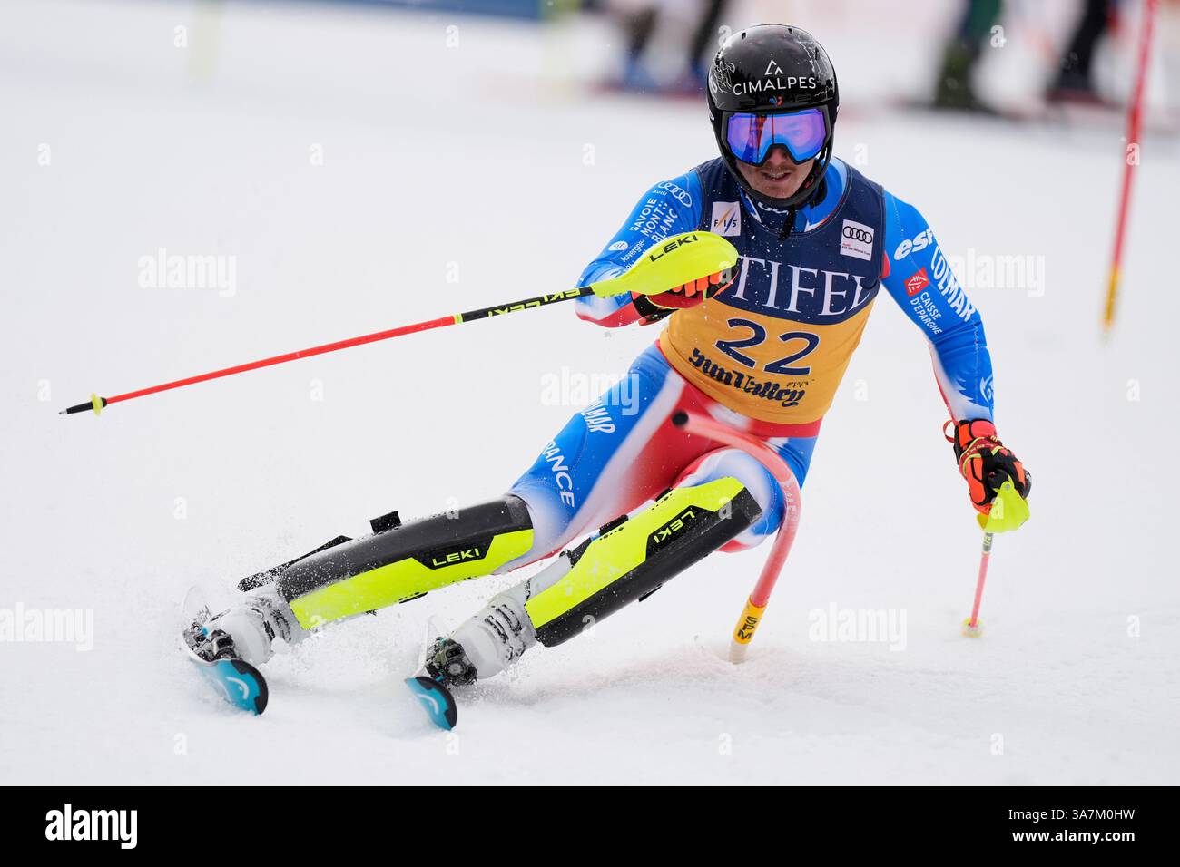 France's Paco Rassat skis during a men's slalom run at the World Cup ...