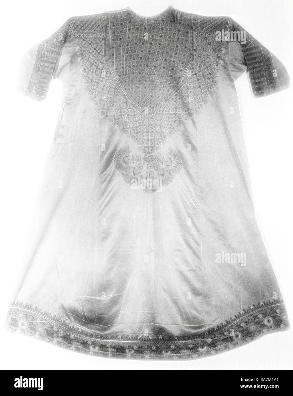 An intricately designed garment featuring detailed patterns and ...
