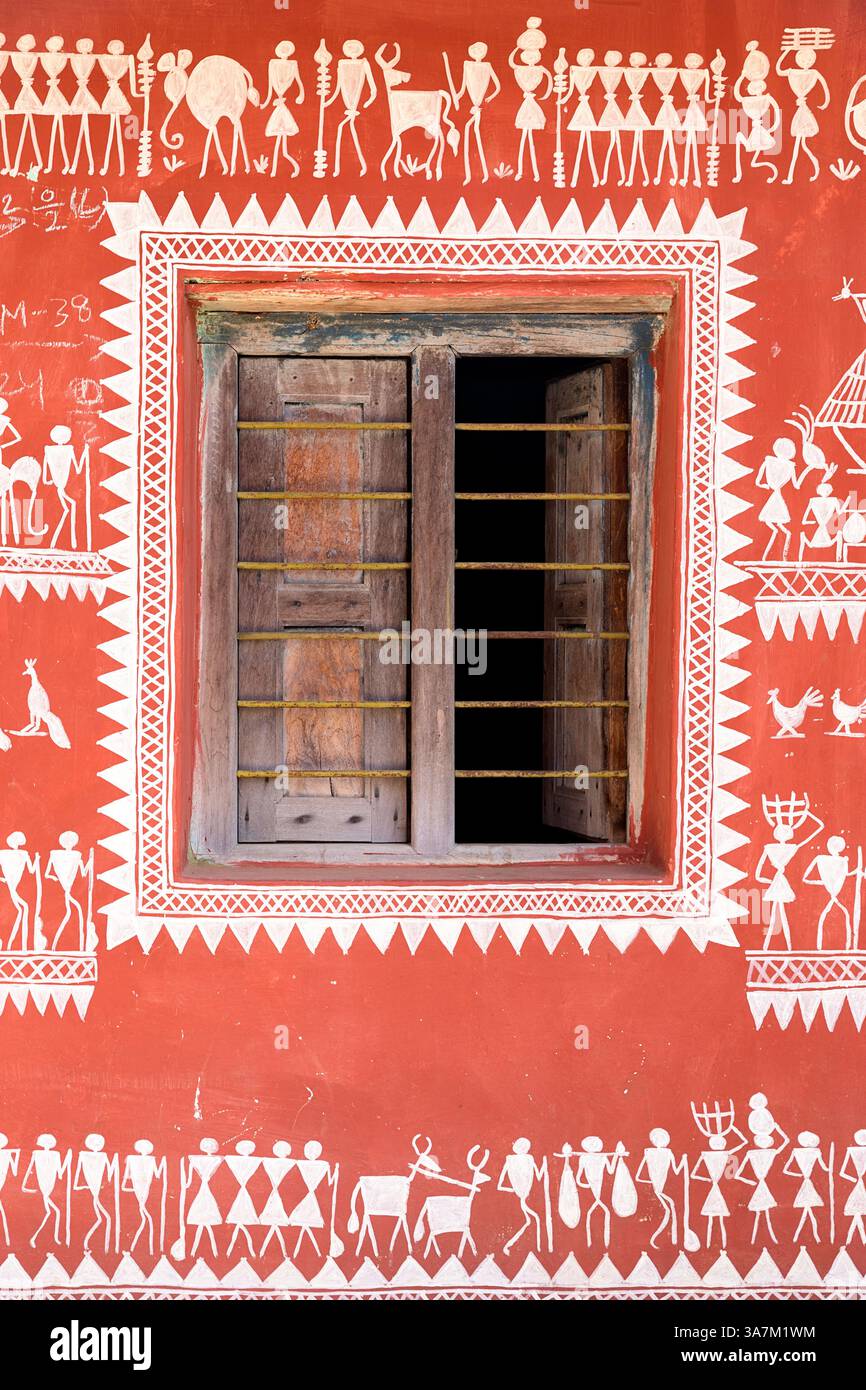 Beautiful handmade white paintings with traditional symbols on the ...