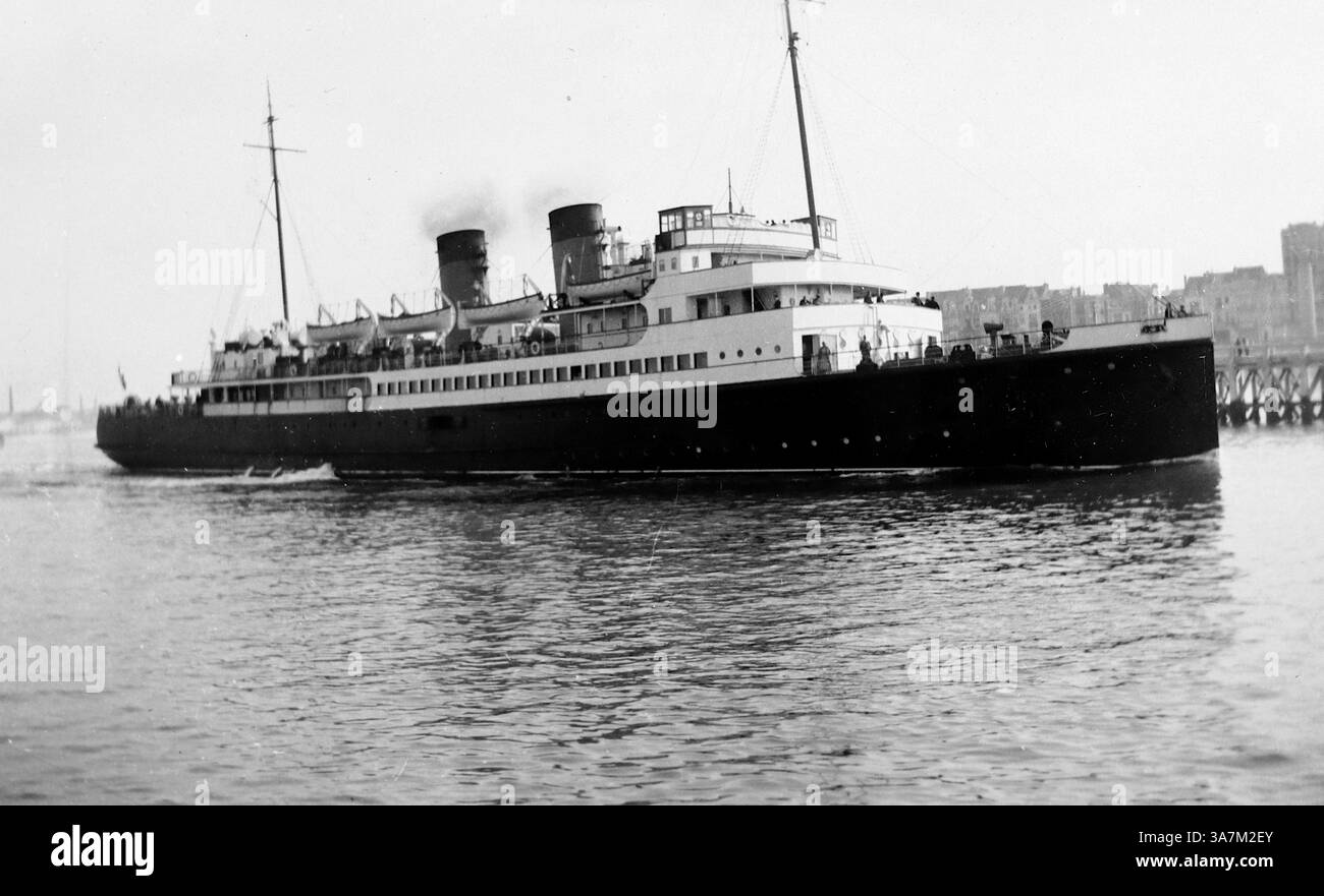 1932, Ostend harbour, Belgium: The Belgian vessel SS Princess Astrid ...