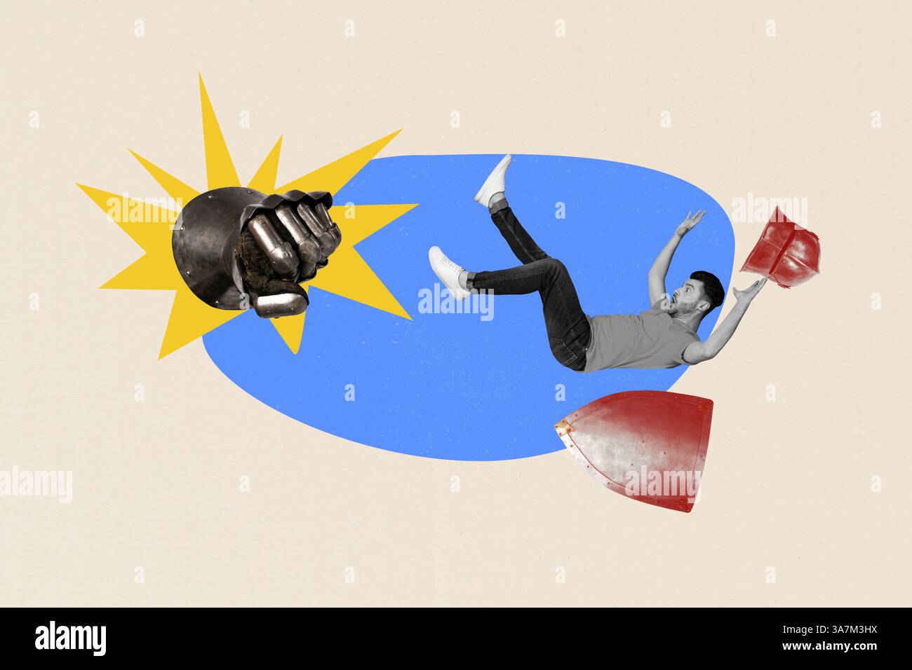 3D collage trend artwork sketch poster of ancient conqueror hero ...