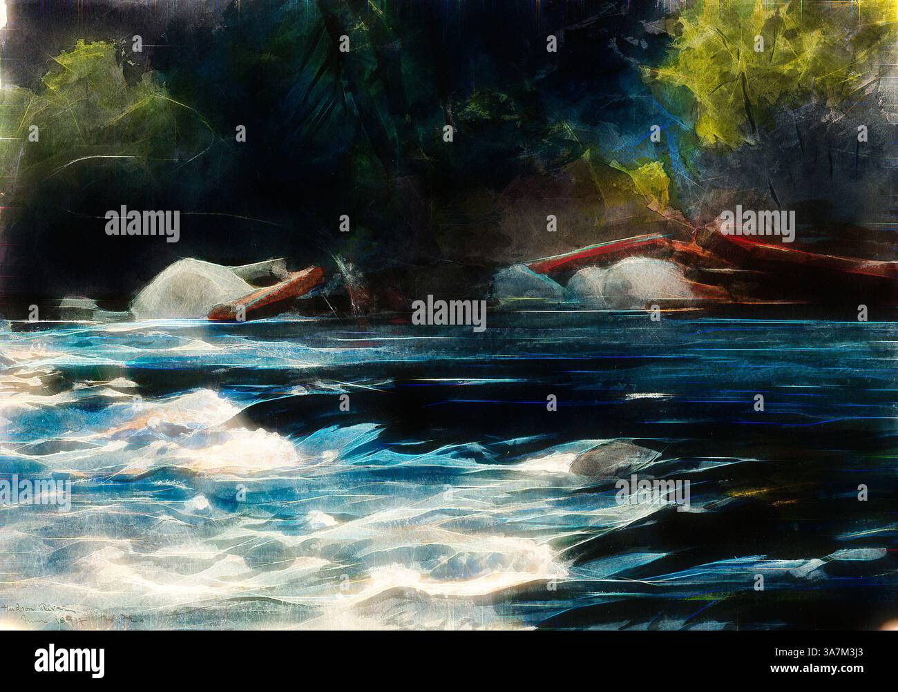 Gentle waters flow over smooth stones, reflecting the surrounding ...