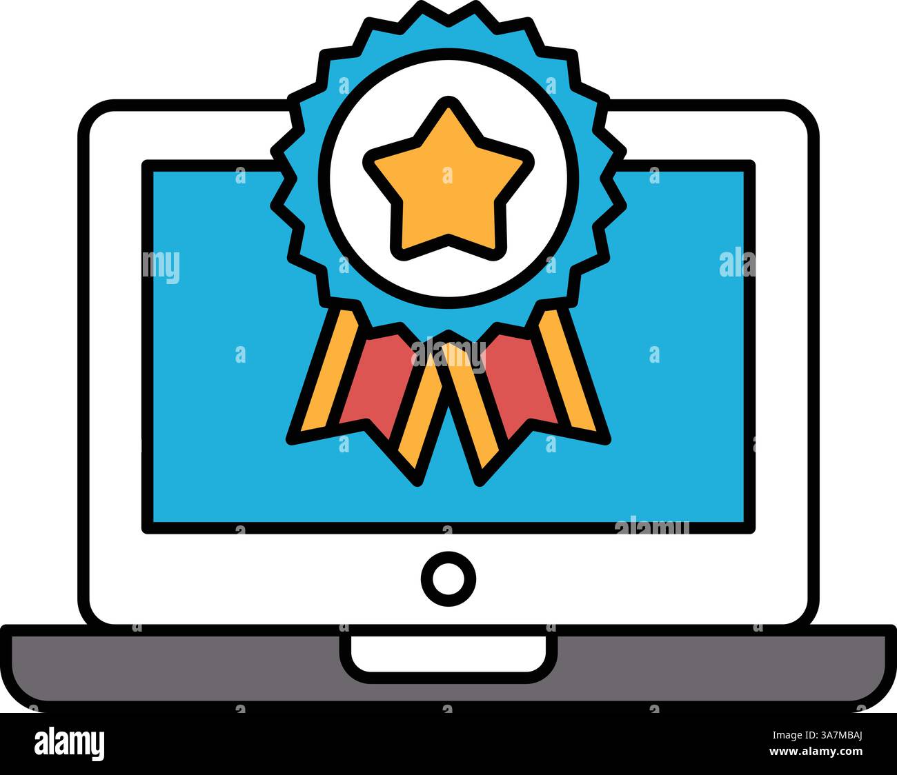 Red emblem laptop icon Stock Vector Images - Alamy