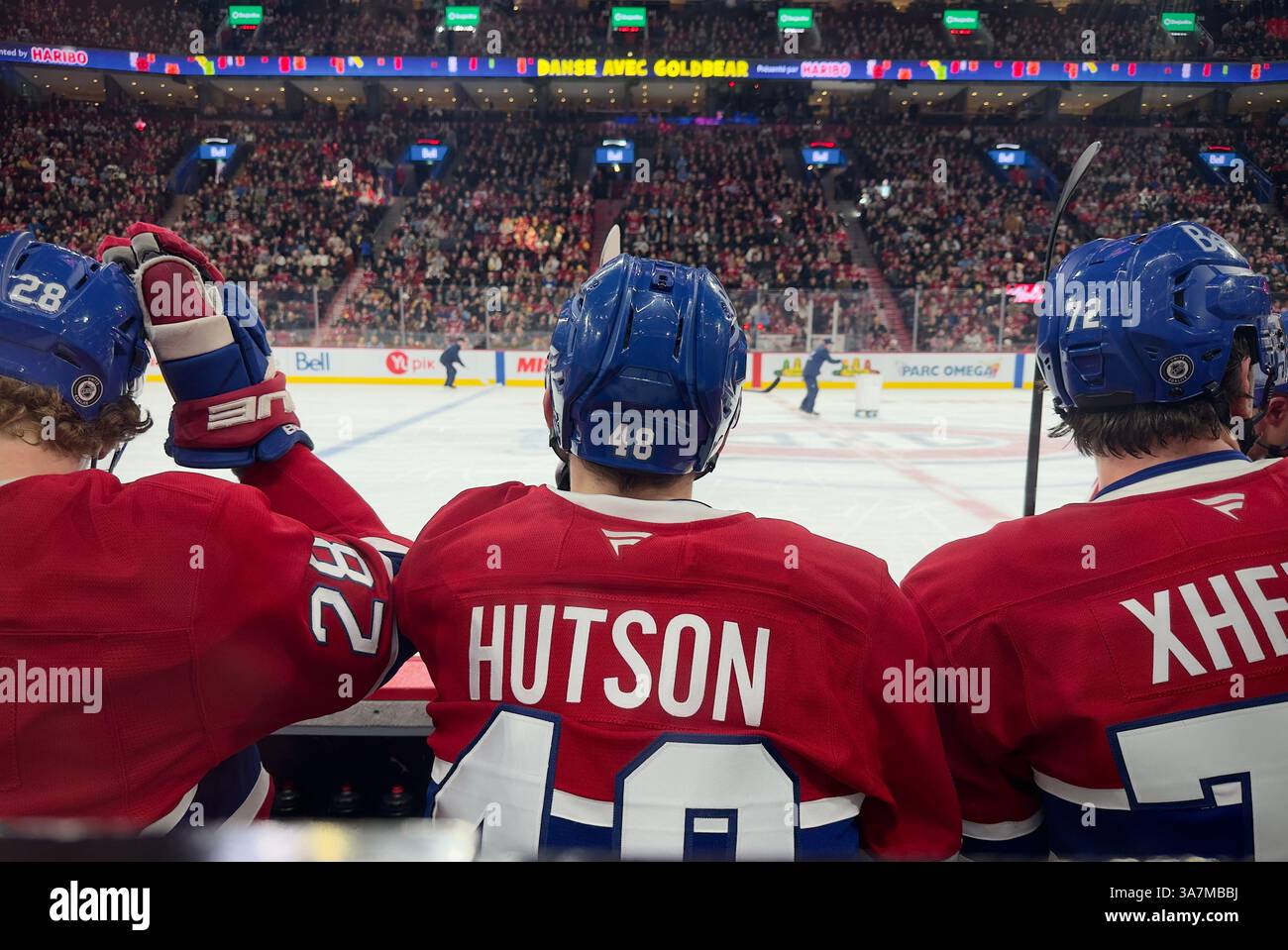 Montreal, Canada - March 3, 2025: Montreal Canadiens players on the ...