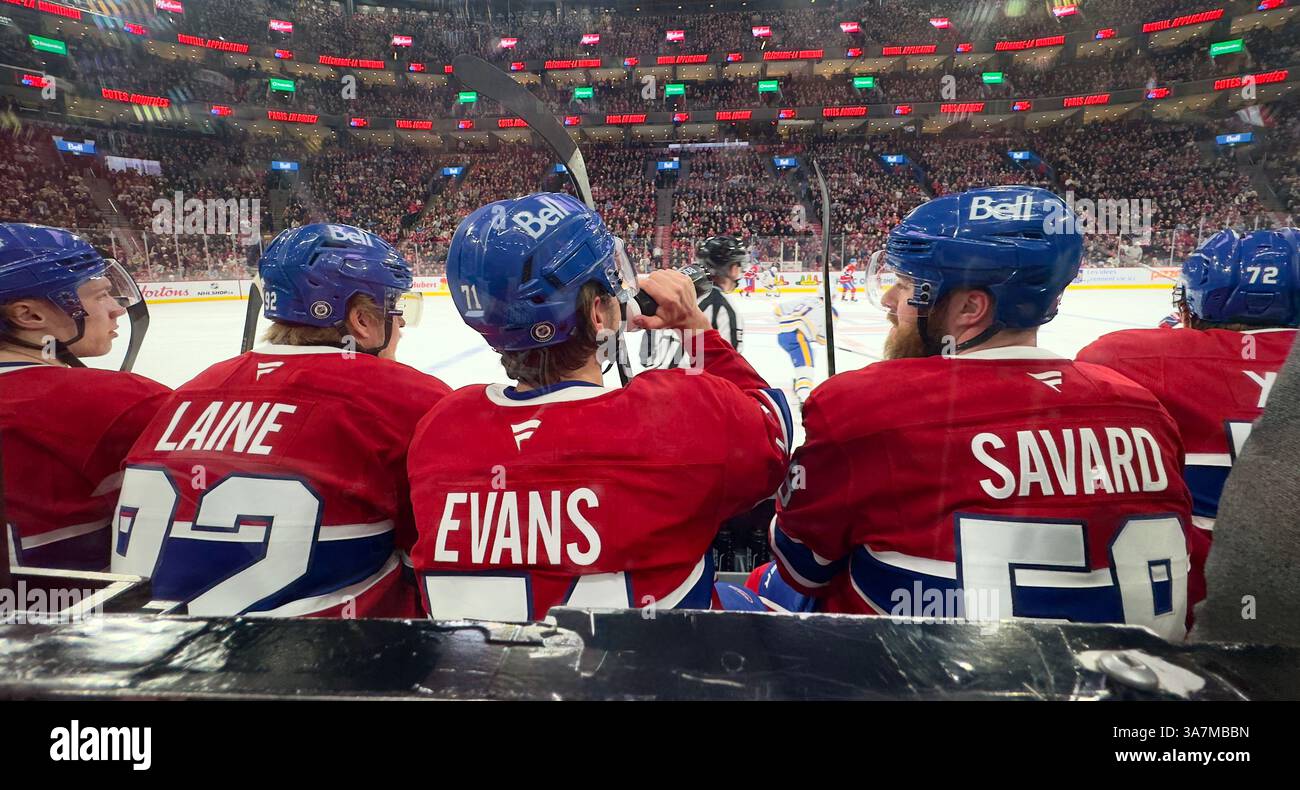 Montreal, Canada - March 3, 2025: Montreal Canadiens players on the ...