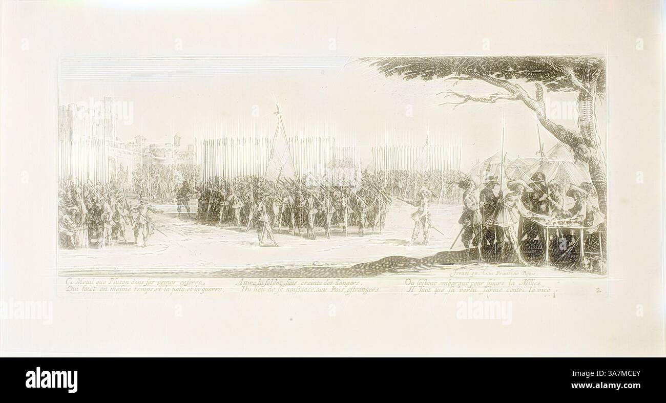 A historical scene depicting a large assembly of soldiers in formation ...