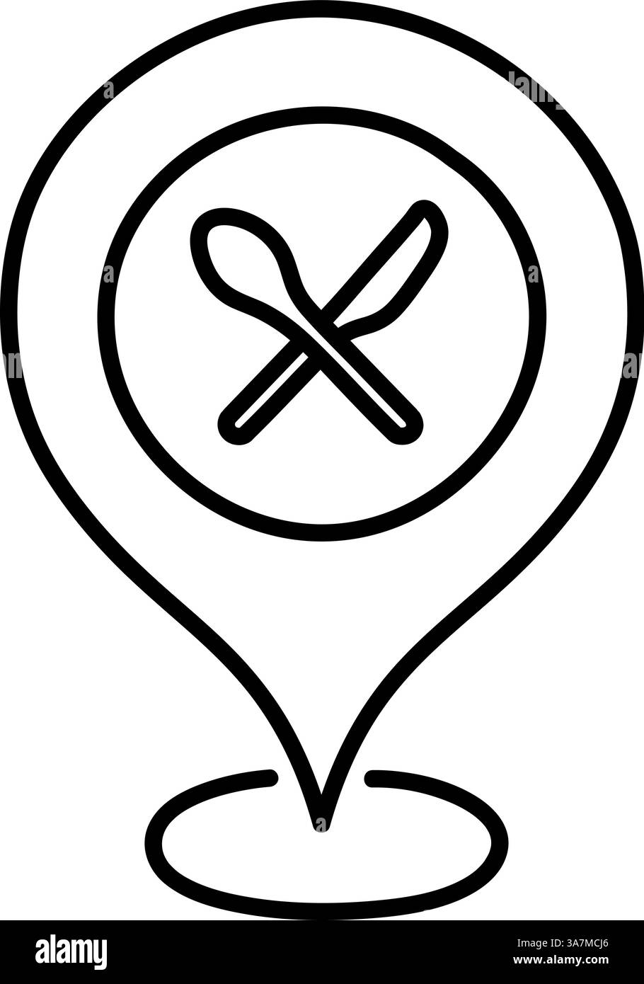 pin map restaurant icon hand drawn vector illustration Stock Vector ...