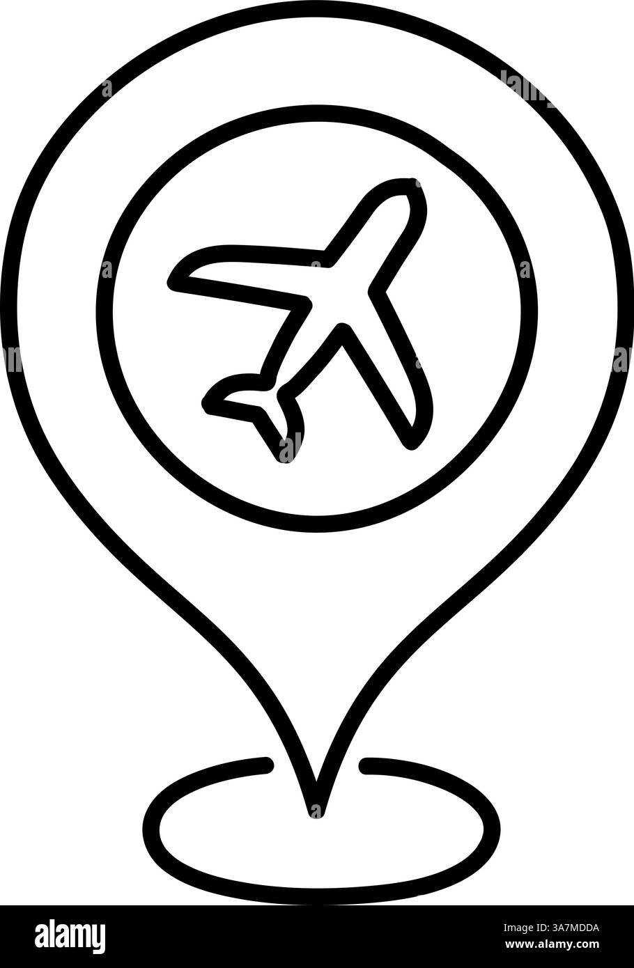 pin map airport icon hand drawn vector illustration Stock Vector Image ...