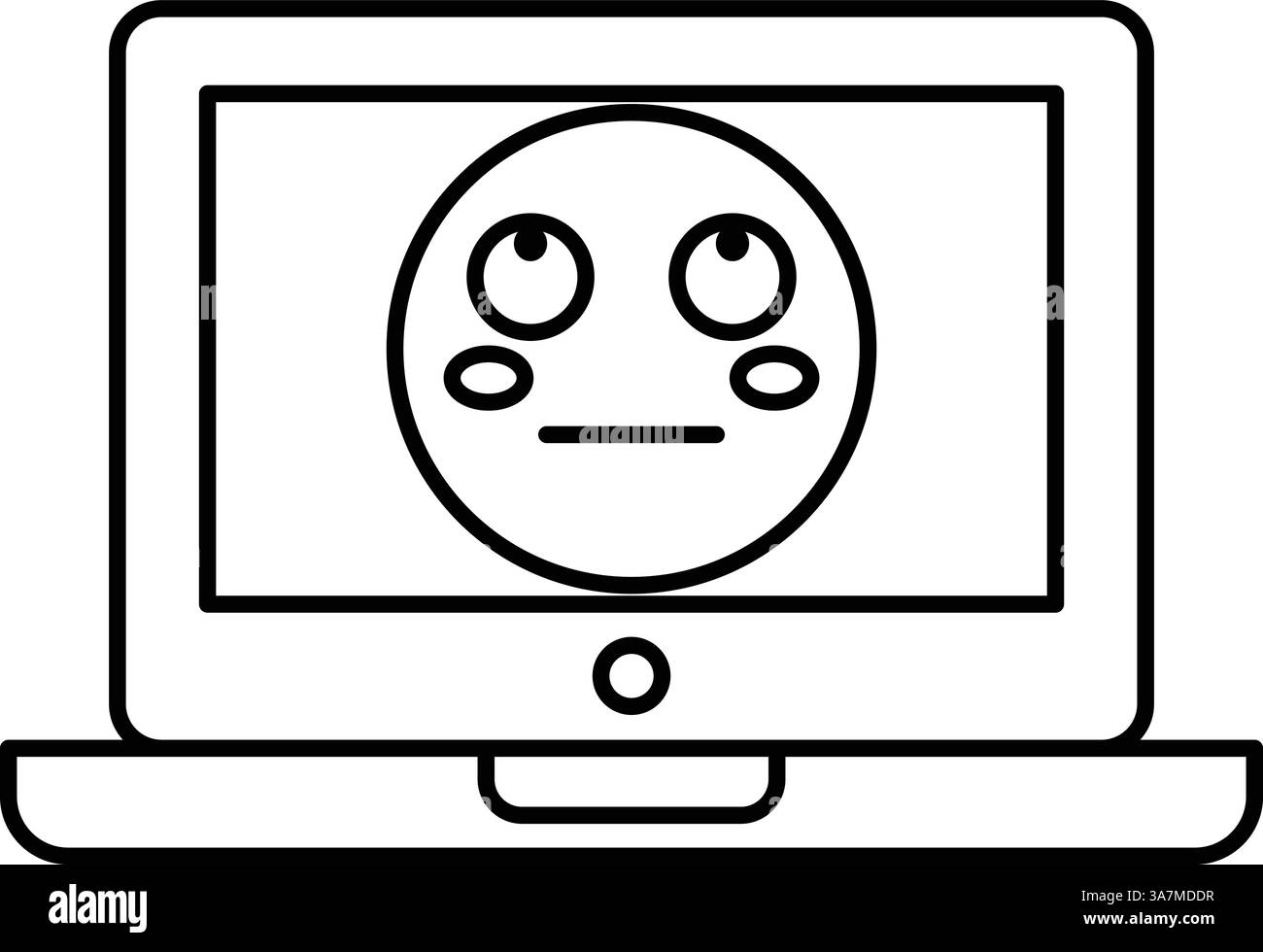 Smiley face computer screen Black and White Stock Photos & Images - Alamy