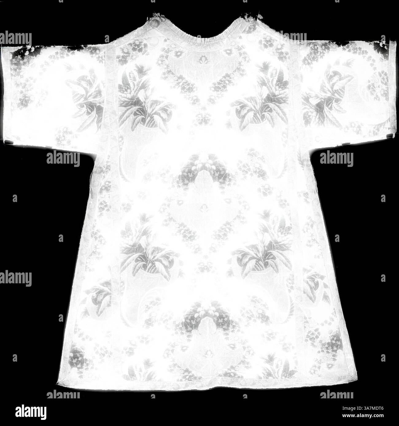 A delicate garment adorned with intricate floral patterns, showcasing ...