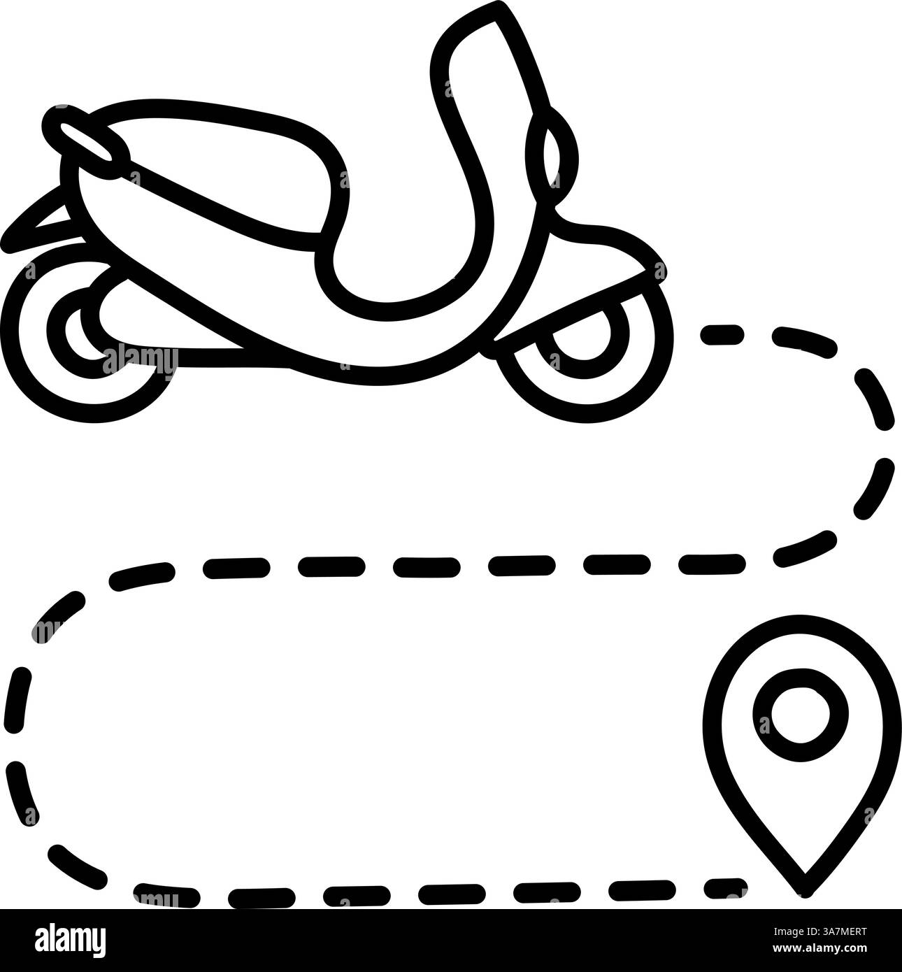 map scooter route icon hand drawn vector illustration Stock Vector ...