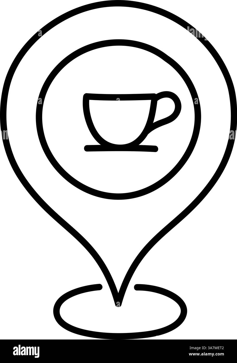 pin map cafe icon hand drawn vector illustration Stock Vector Image ...