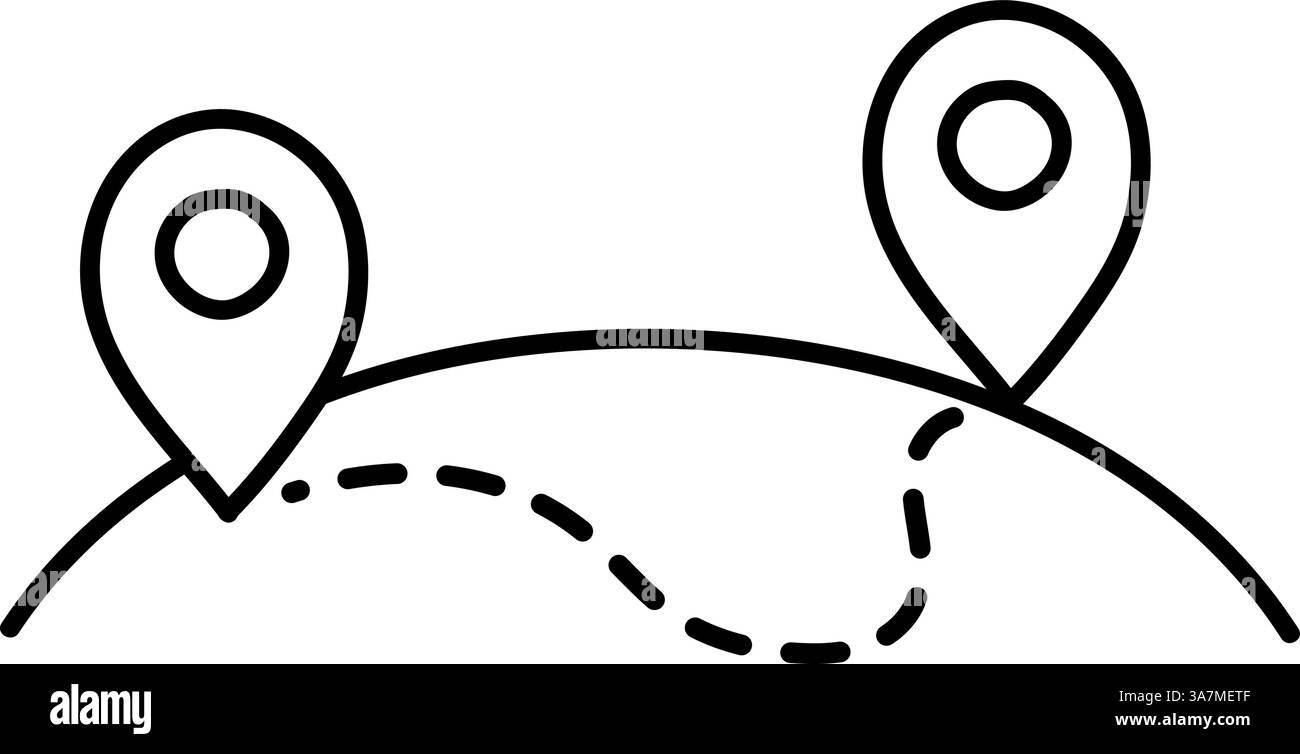 map pin route icon hand drawn vector illustration Stock Vector Image ...