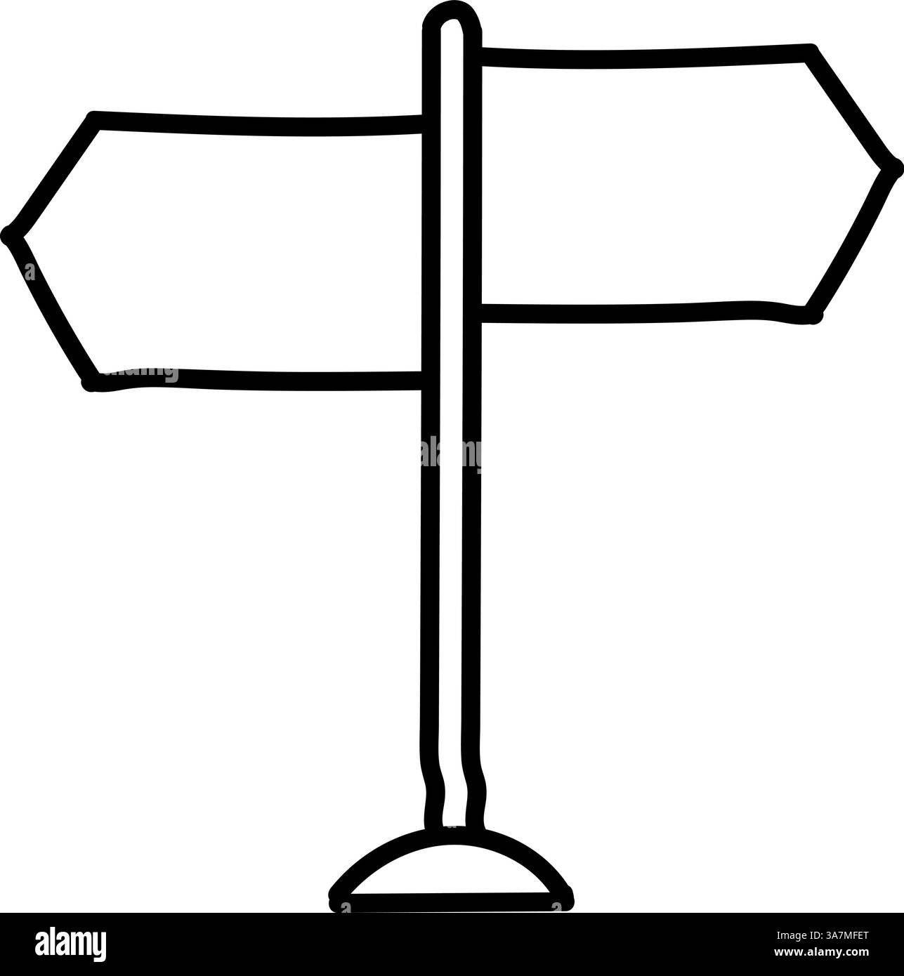 road direction sign post icon hand drawn vector illustration Stock ...