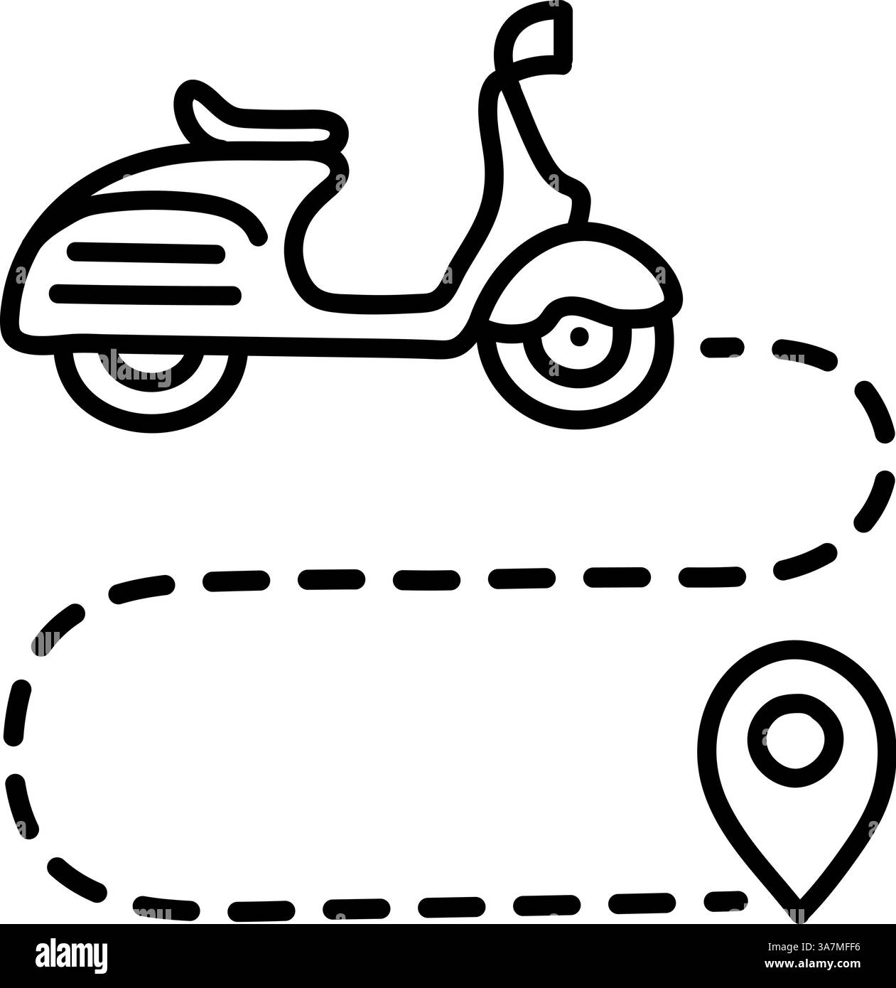 map scooter route icon hand drawn vector illustration Stock Vector ...