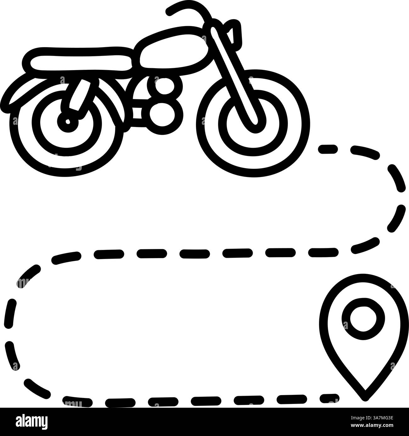 map motorcycle route icon hand drawn vector illustration Stock Vector ...