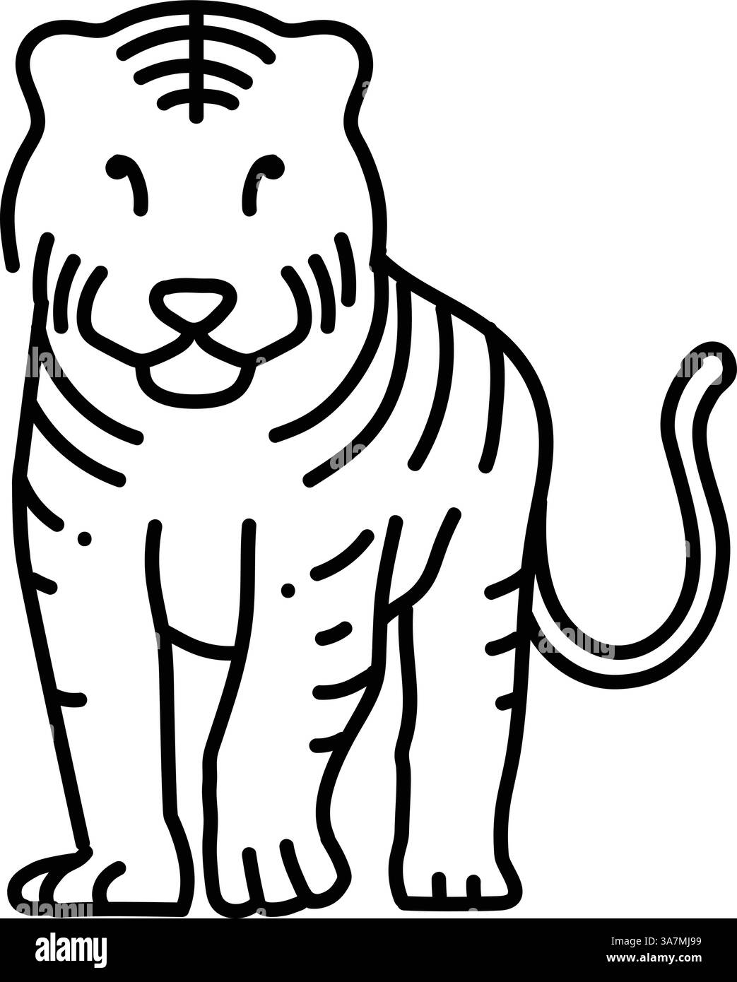 tiger icon hand drawn vector illustration Stock Vector Image & Art - Alamy