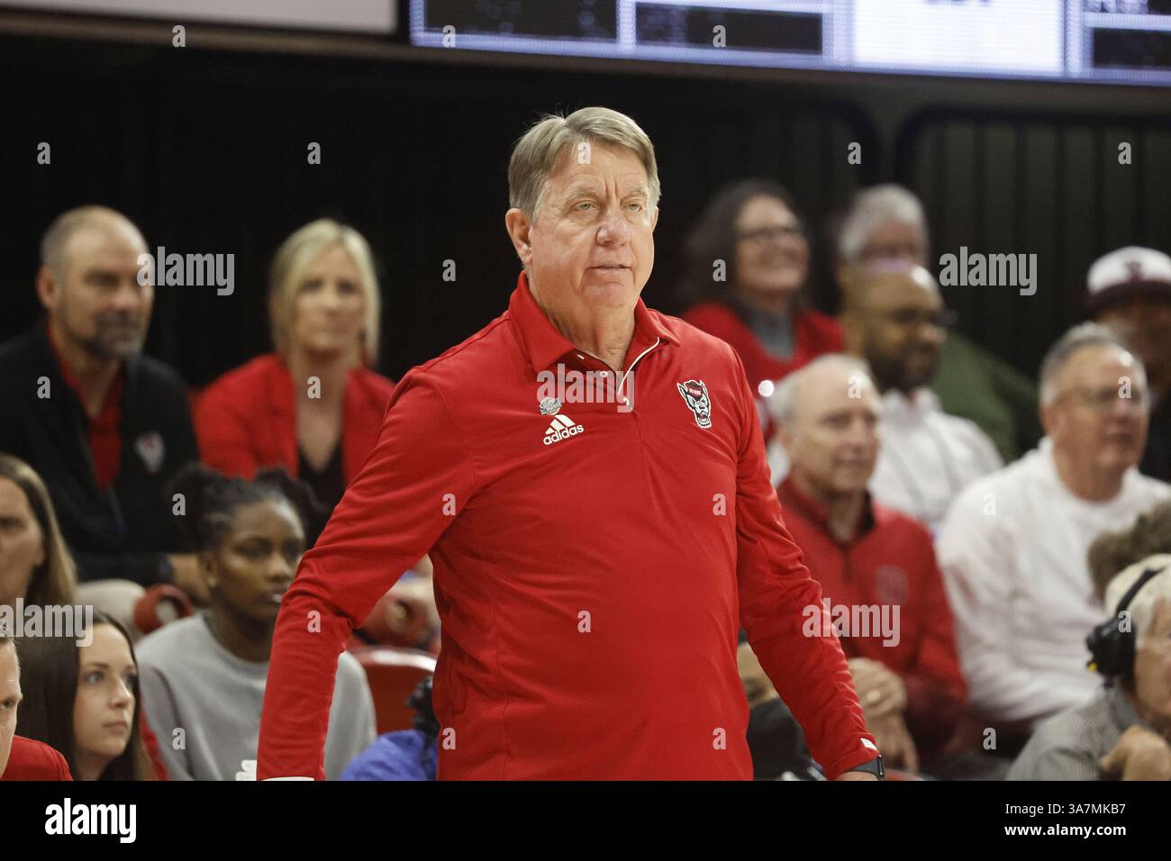 North Carolina State head coach Wes Moore watches from the sideline ...