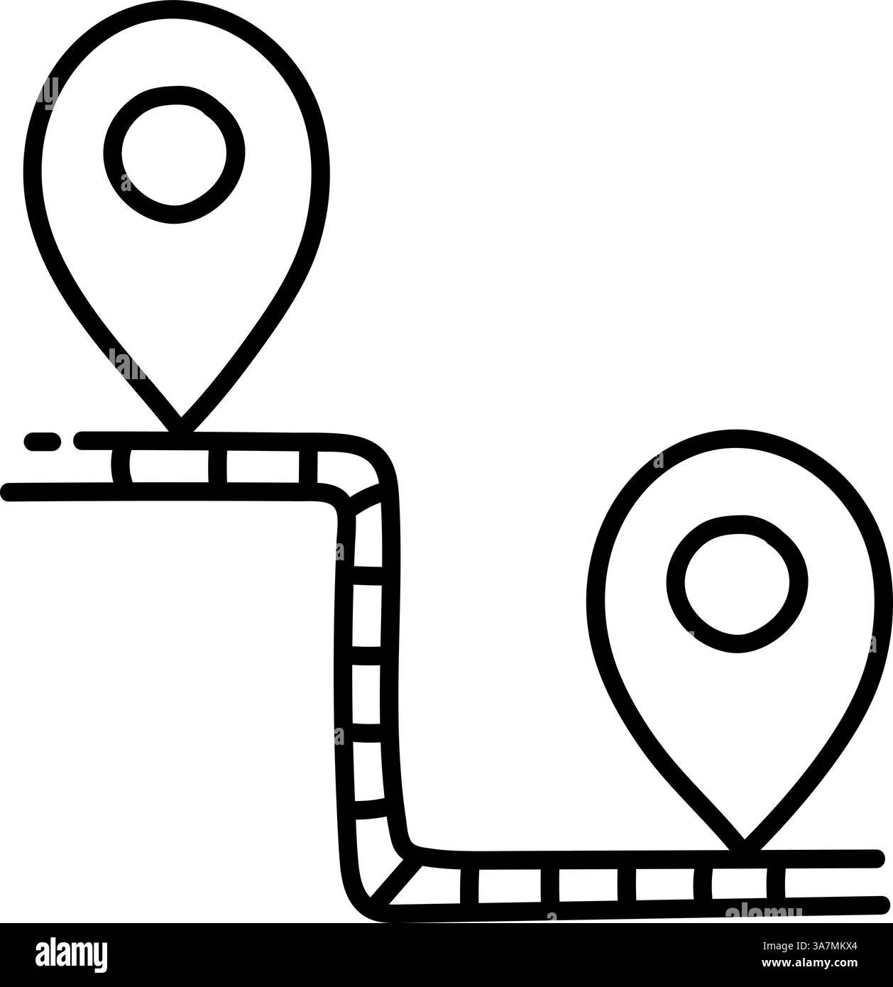 map pin route icon hand drawn vector illustration Stock Vector Image ...
