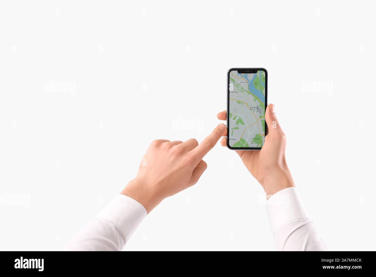 Traveler man phone mobile Cut Out Stock Images & Pictures - Alamy