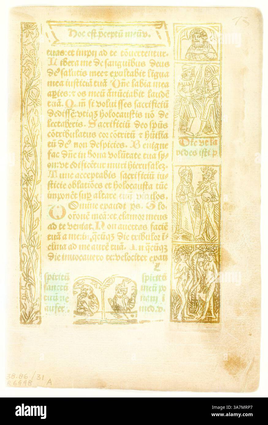 An old manuscript page featuring intricate illustrations and decorative ...