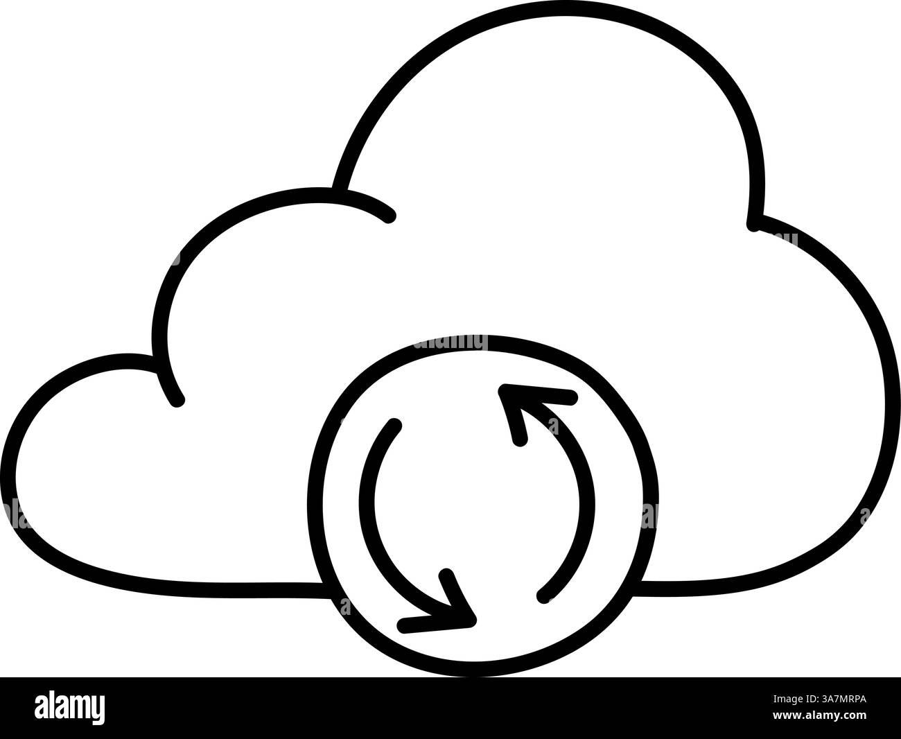 Cloud syncing icon. Hand drawn vector illustration. Editable line stroke Stock Vector Image ...